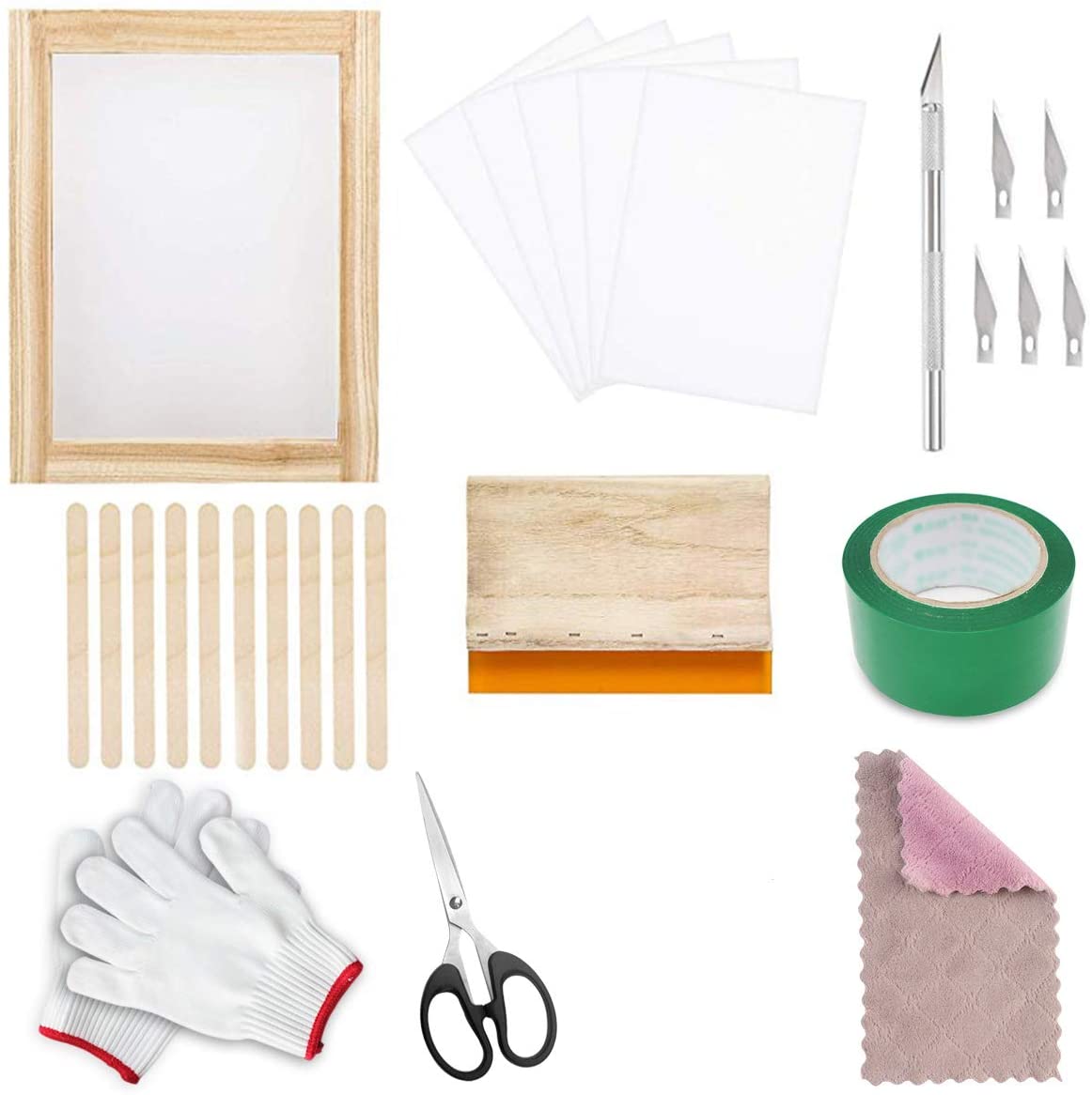 Screen Printing Kit,37 Pieces Silk Screen Printing Kit for Beginners ...