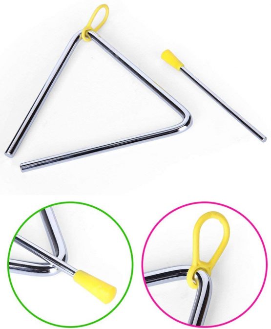 2 Pack 5 Inch Music Triangle Instrument Set with Striker for Kids ...