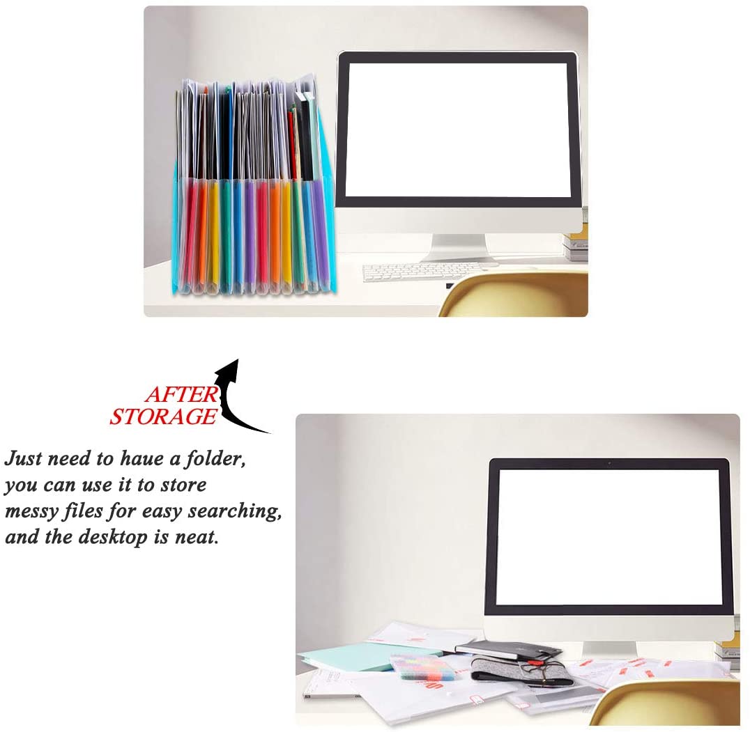 Expanding File Organisers,13 Part Desk Storage Expander A4 Portrait ...