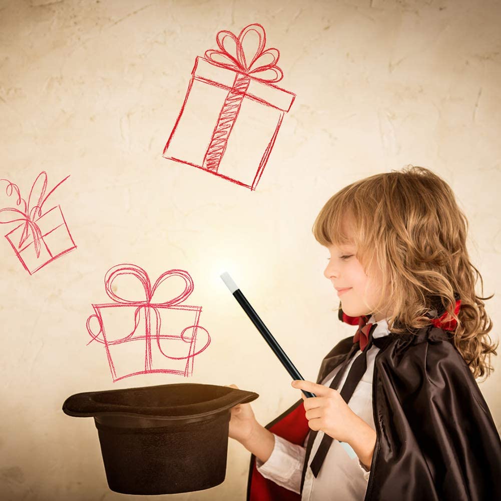 hugttt 16 Pack 10 Inches Plastic Magic Wand Black and White Spell ...