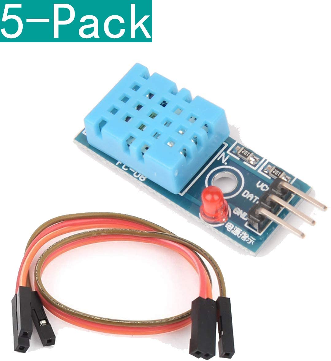 Youmile 5 Pack DHT11 Temperature and Relative Humidity Sensor Module ...