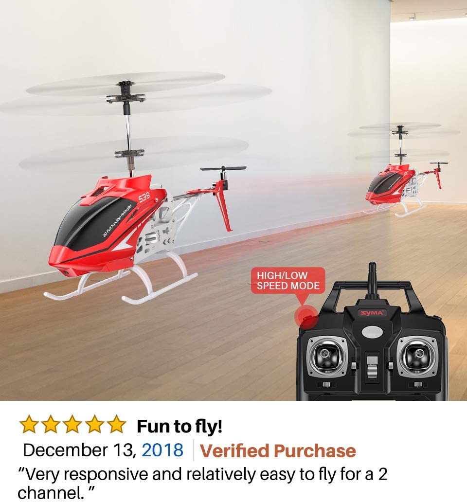 Syma S39 Remote Control Helicopter with 3.5-Channel 2.4 Ghz and Gyro ...