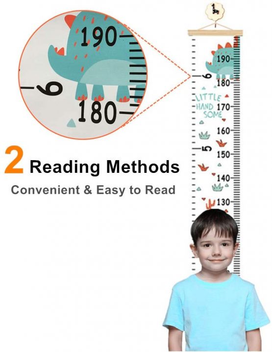 Kids Growth Chart Removable Canvas Roll Up Height Record Chart Ruler ...