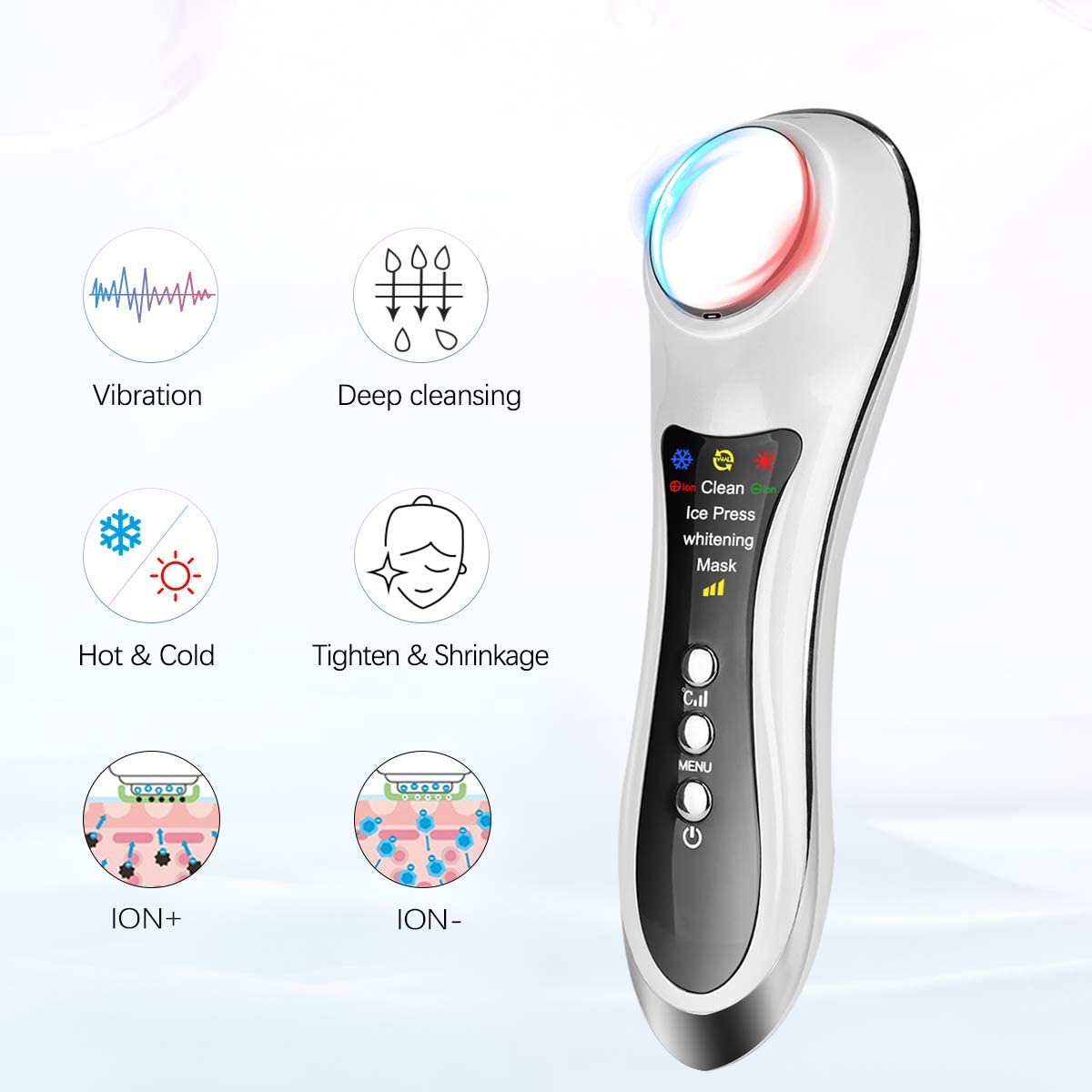 Rf Facial Toning Device ，Heat and Cold Vibration With 7° ，46° ，Wrinkle ...