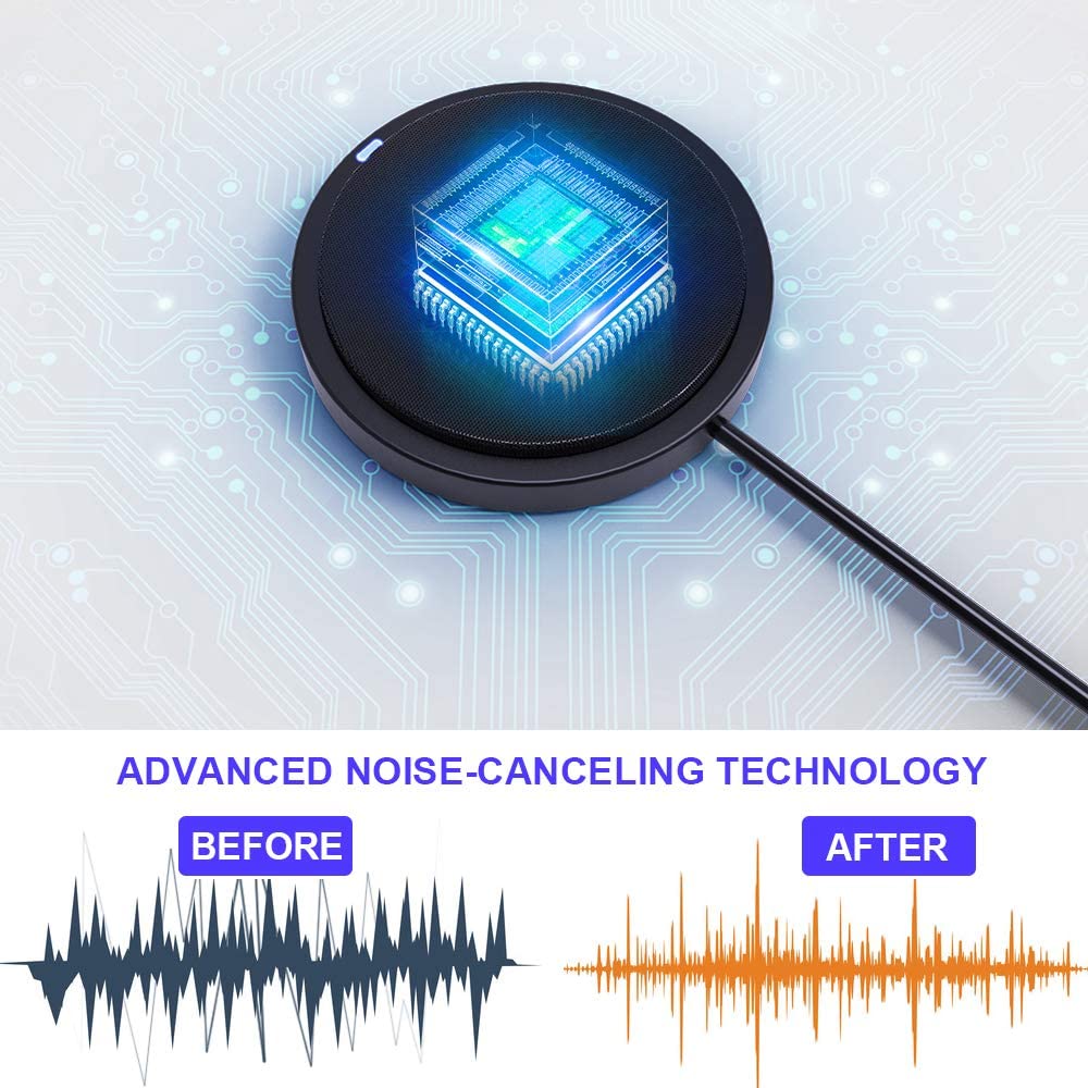 Ankuka Conference USB Microphone, Portable Stereo Omnidirectional Condenser PC Microphone for ...