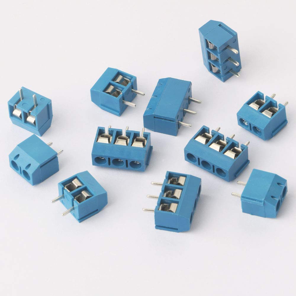 GTIWUNG 96Pcs 5.08mm Pitch PCB Mount Screw Terminal Block, 2 Pole & 3 Pole Connector Block PCB ...