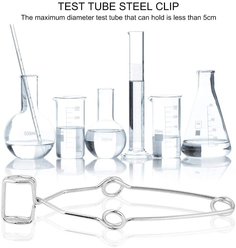 Test Tube Steel Clip, 5 Pcs Lab Spring Stainless Steel Test Tube Clamp ...