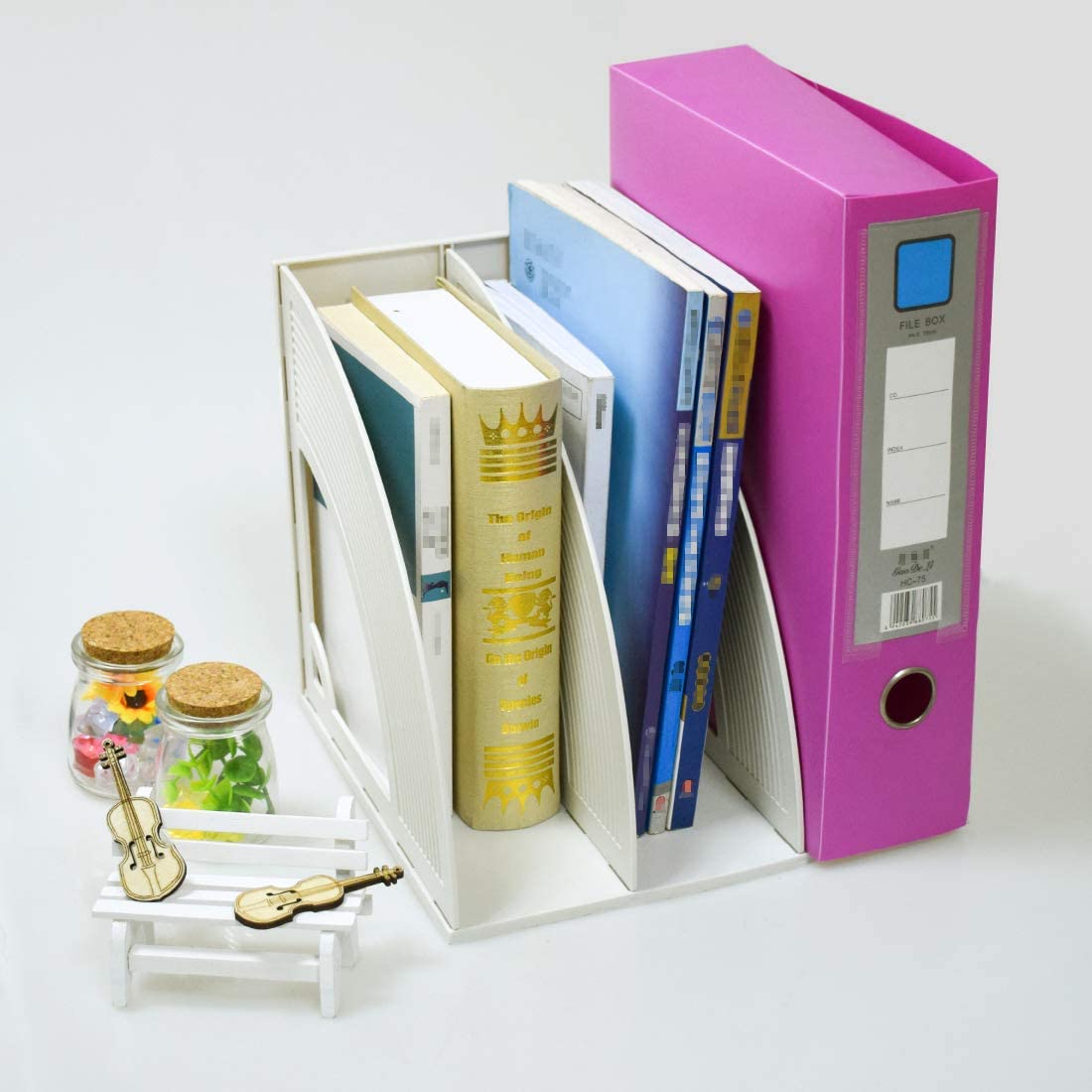 Desk File Organiser,SAYEEC Sturdy Desktop Triplicate Magazine Plastic ...