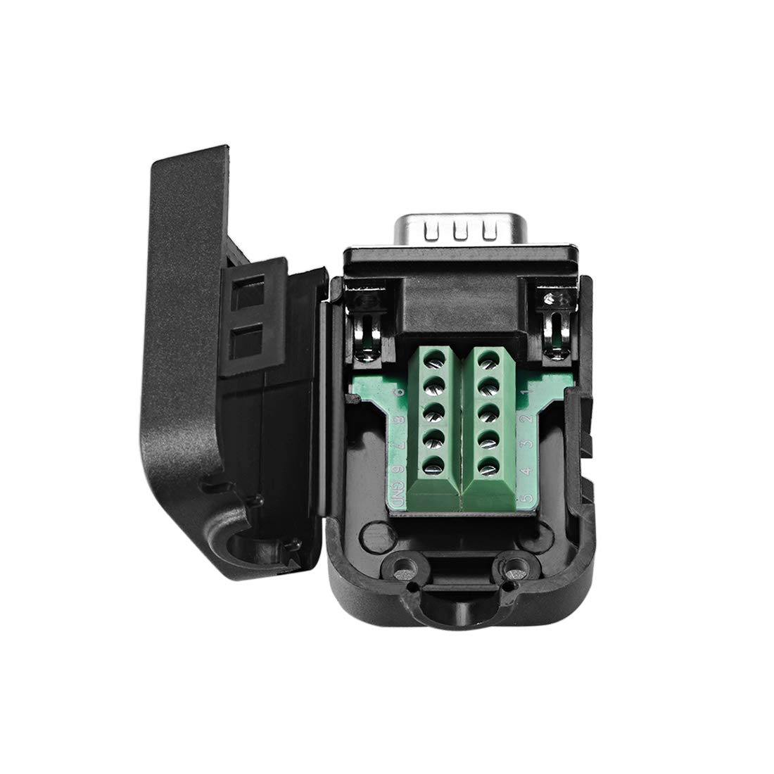 sourcing map D-sub DB9 Breakout Board Connector with Case 9 Pin 2 Row Male RS232 Serial Port ...