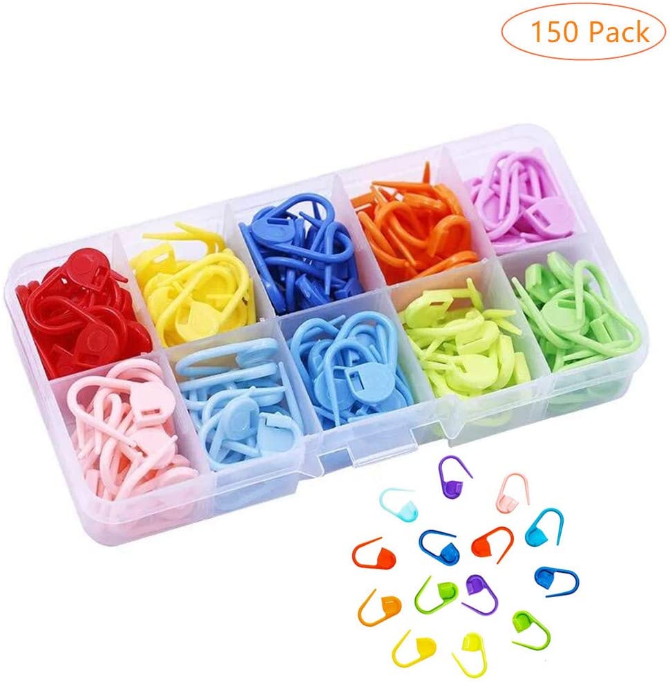Locking Stitch Markers,150 Pieces Knitting Crochet Locking Stitch ...