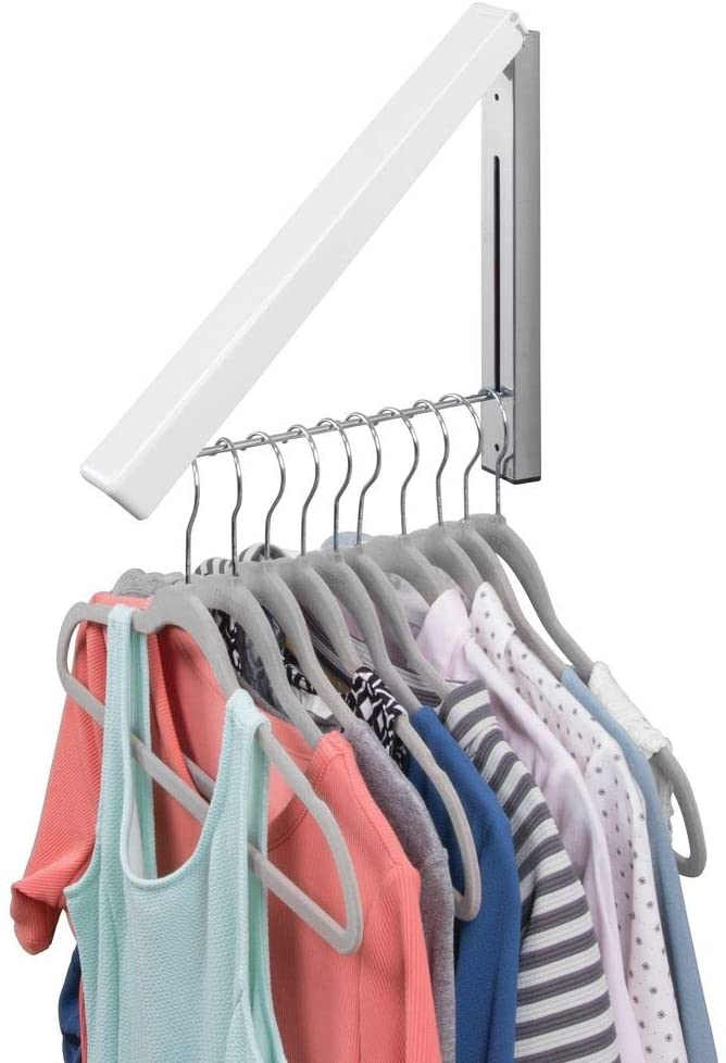 mDesign Dry Cleaning Hanger — Wall Mounted Clothes Hanger for Hanging ...