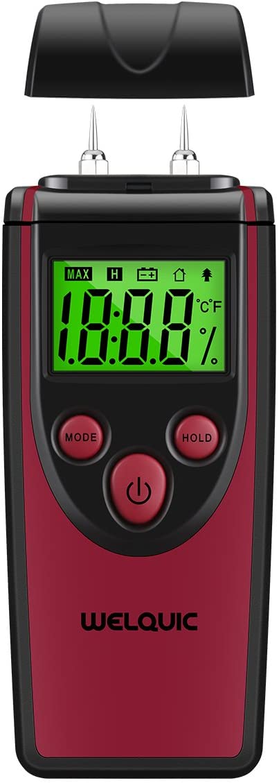 Wood Moisture Meter, WELQUIC 3-in-1 Digital Temperature Detector Wood ...