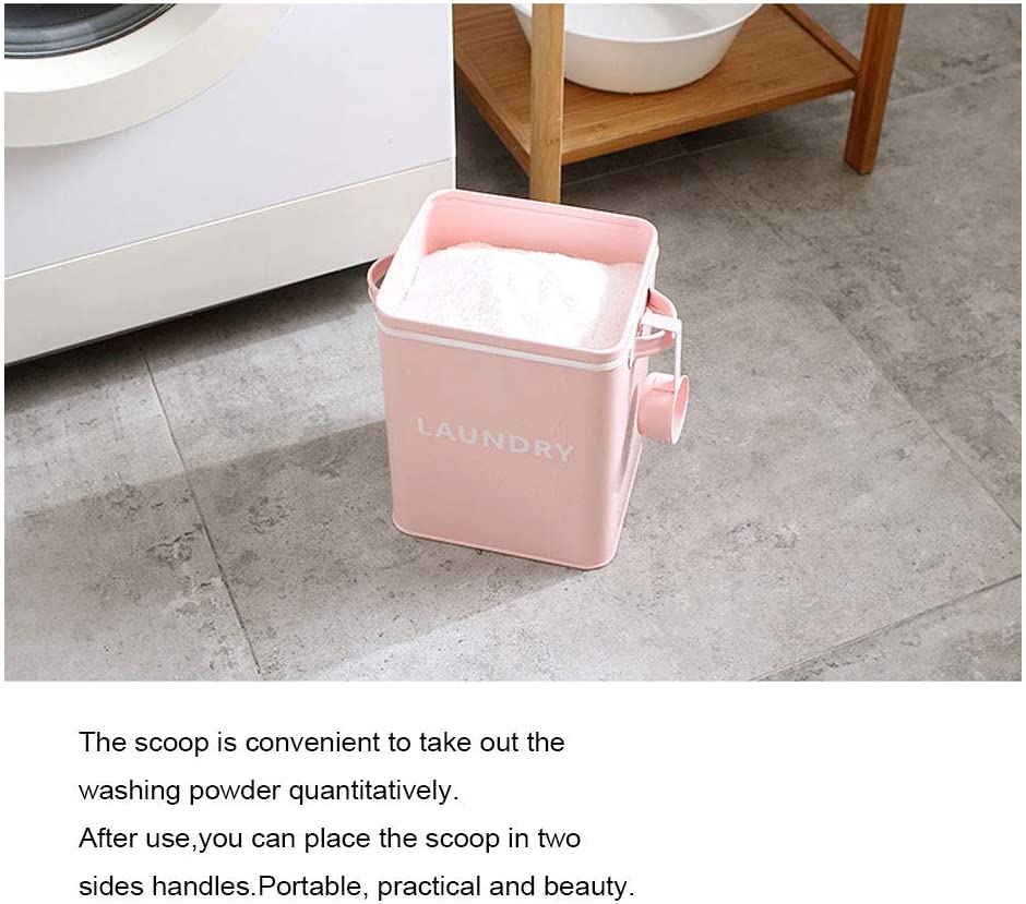 Baffect Home Laundry Powder Storage Tin with Scoop,3kg Metal Laundry ...