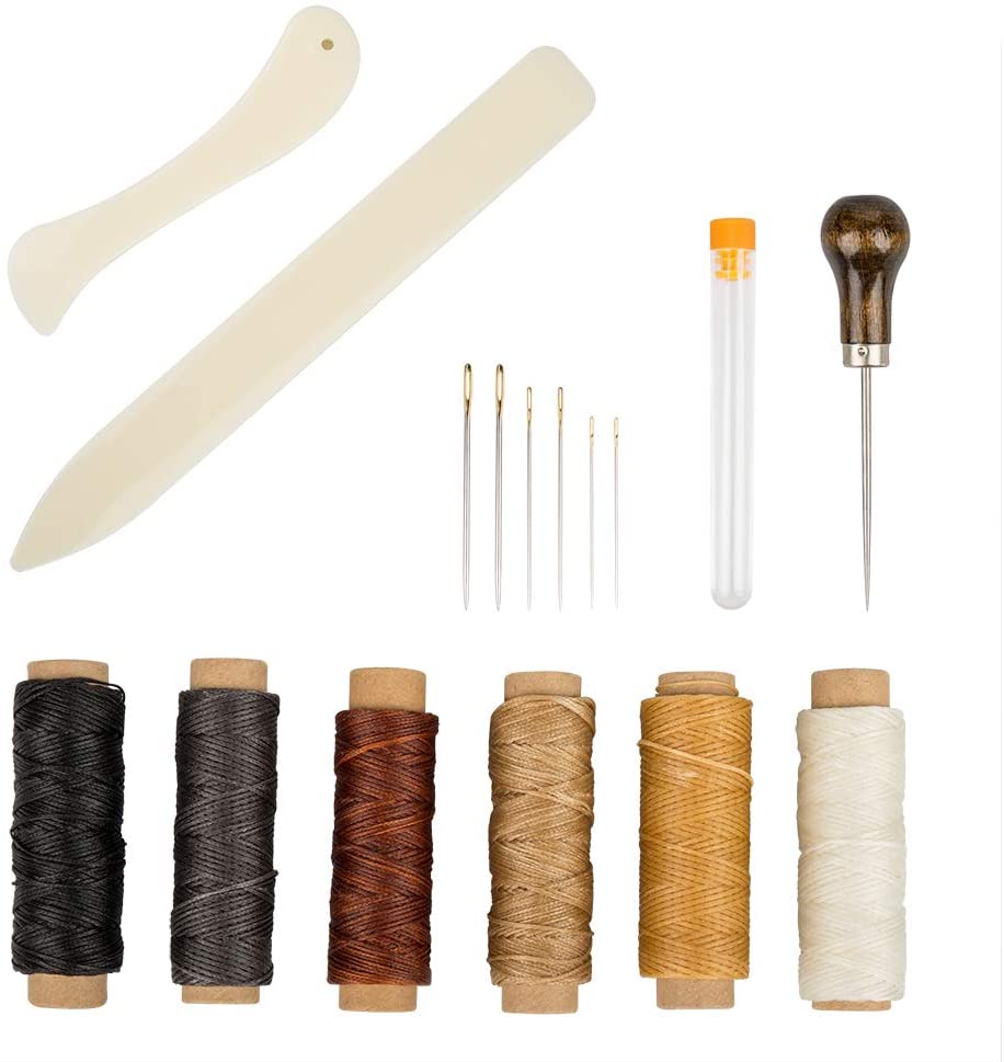 Set of 16 Bookbinding Tools, SourceTon Bone Folder Creaser Waxed Linen ...