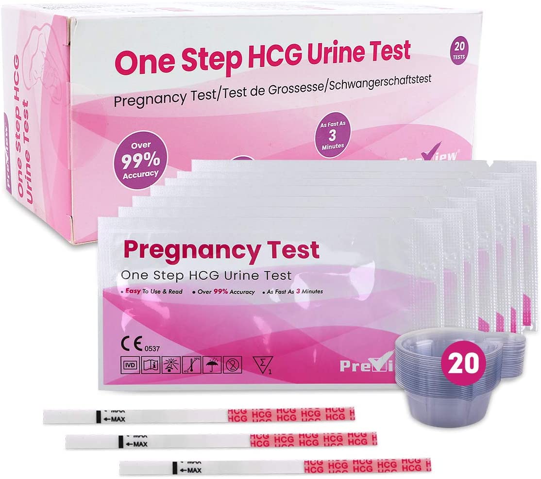 Preview 20 Pregnancy Test Strips with 20 Urine Cups Early Result ...