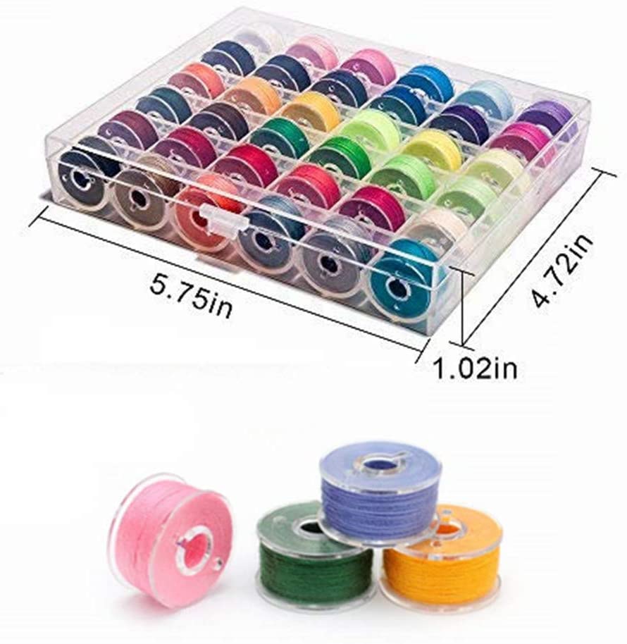 YEQIN 36Pcs Bobbins and Sewing Threads with Bobbin Case and Bobbin ...