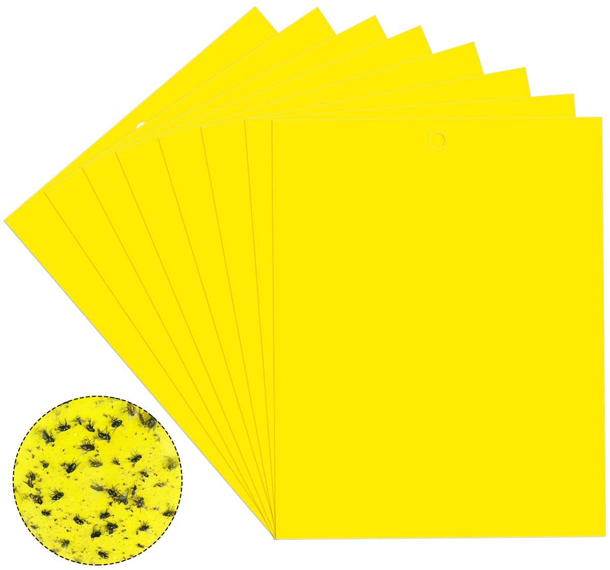 15PCS Yellow Sticky Fly Traps Dual-Sided Fly Paper Stickers Sticky Fly ...