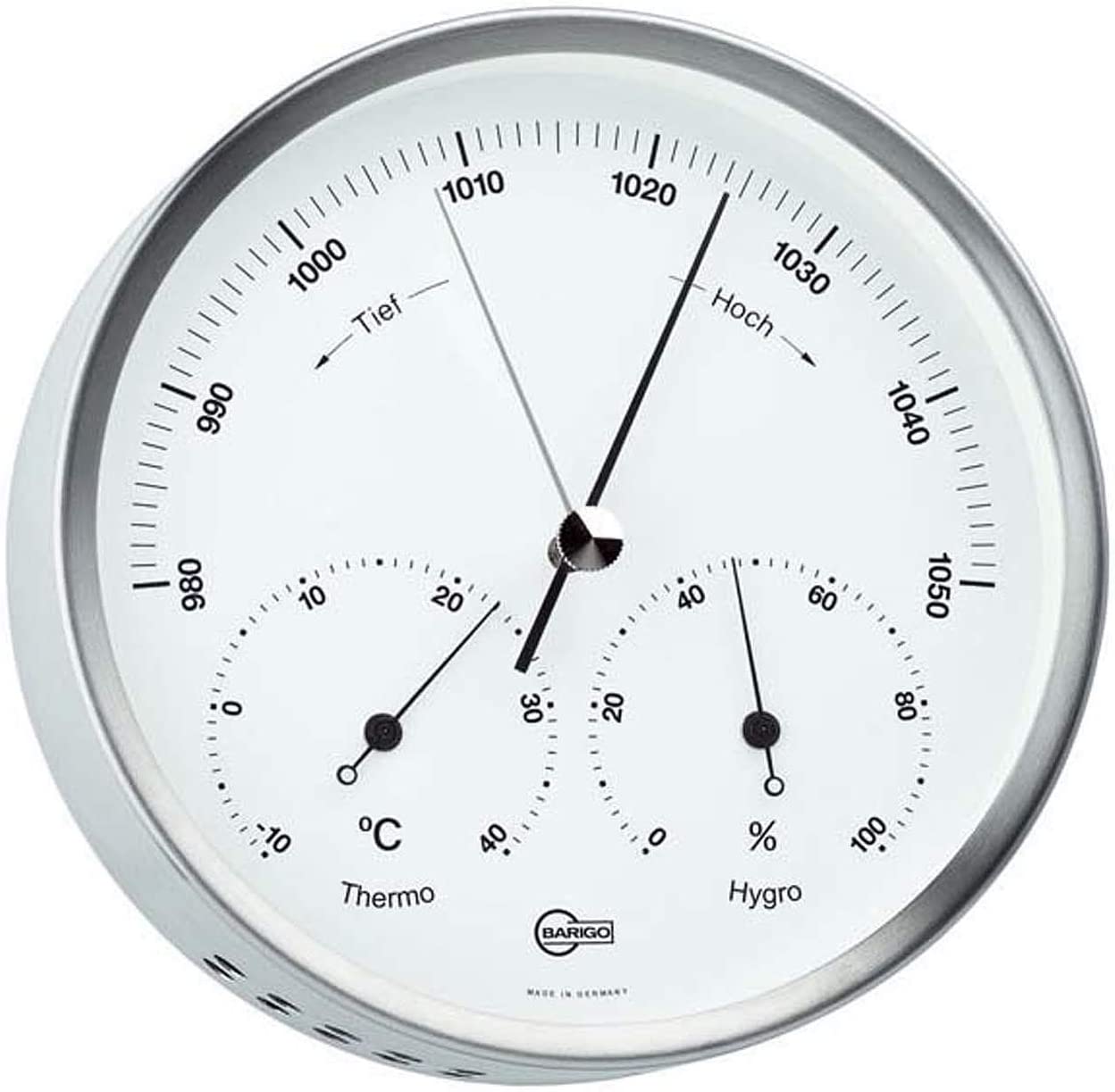 Barigo Stainless Steel Barometer Thermometer Hygrometer 5 Inch – BigaMart