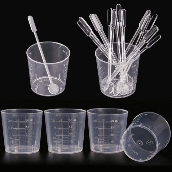 30 Pack 60ml Plastic Mixing Cup Measuring Cups Clear Graduated Cups ...