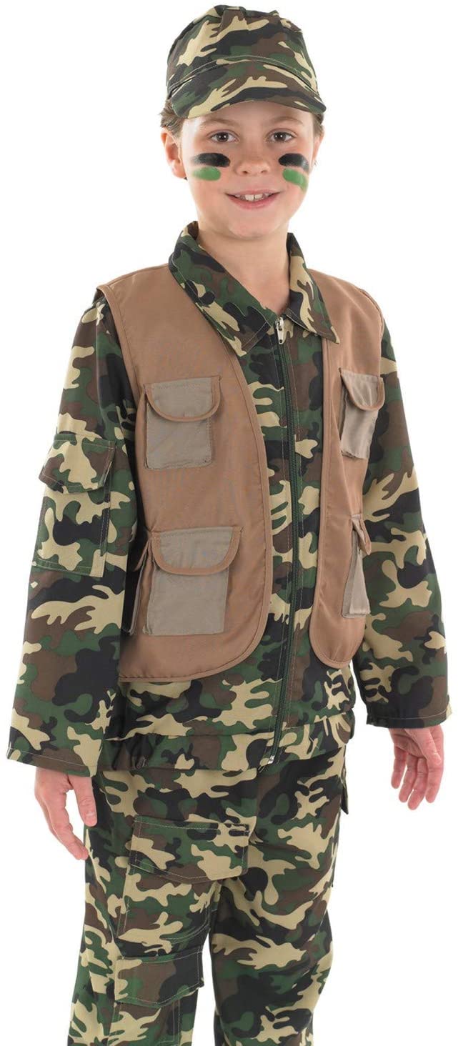 Fun Shack Boys Army Costume Childrens Camo Military Soldier Camouflage ...