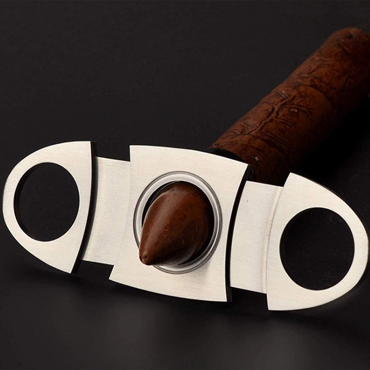 Cigar Cutters Stainless Steel Pocket Double Edged Cigars Tool, Silver ...