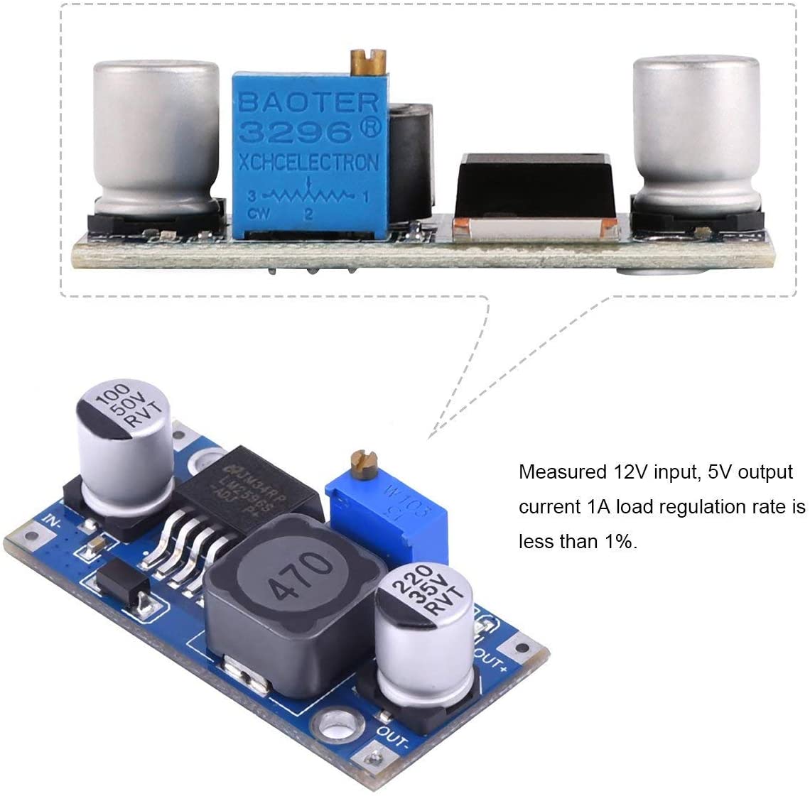 Seamuing 10pcs LM2596 DC-DC Buck Converter Step Down Module High Efficiency Voltage Regulator 3. ...