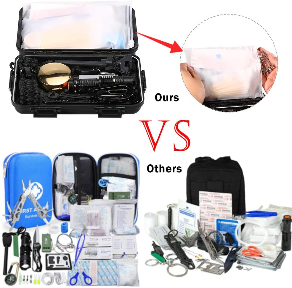TOMSHOO Survival Kit First Aid Kit 23 in 1 -Camping Survival Kit ...