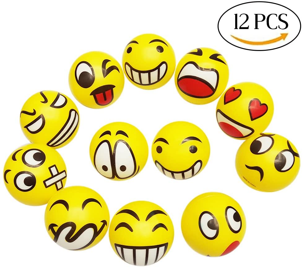 CCINEE Emoji Face Squeeze Stress Balls Jet Bouncy Balls Party Bag ...