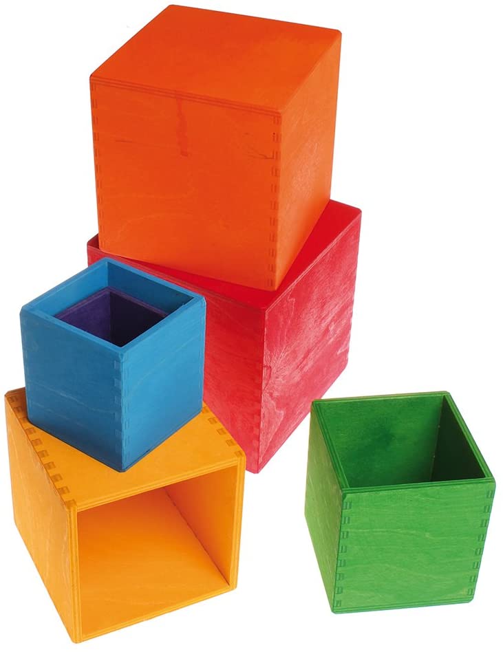 Grimm’s Toys Large Rainbow Stacking Boxes – BigaMart