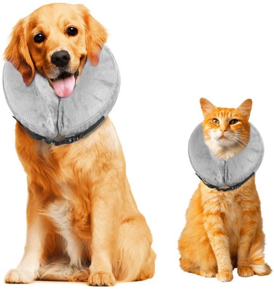 HelloCreate Inflatable Pet Neck Collar, Adjustable Soft Inflatable Pet ...