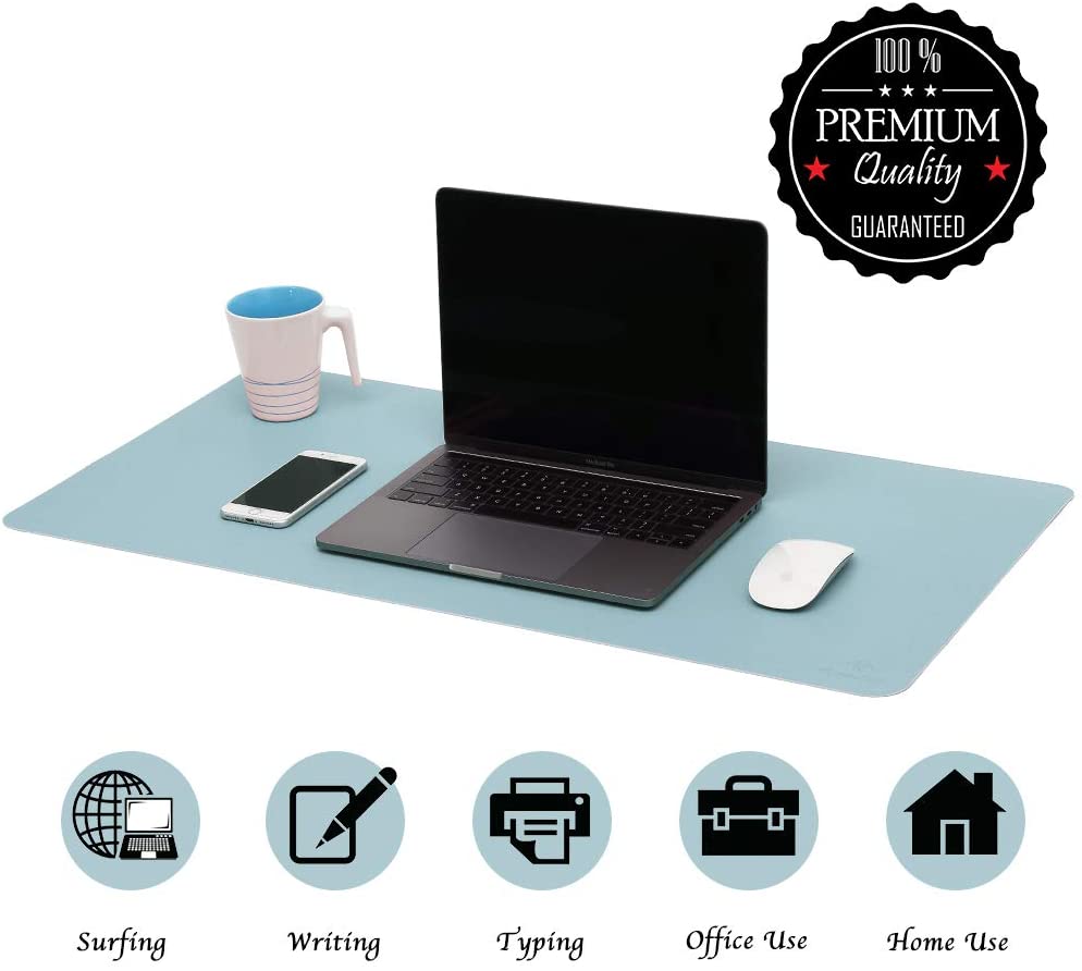 Knodel Desk Pad, Office Desk Mat, 43cm x 90cm PU Leather Desk Blotter ...