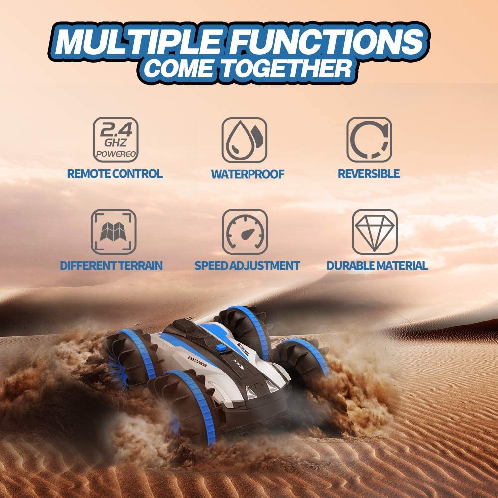 Joyjam RC Cars,Waterproof Stunt Car Amphibious RC Car with 2 Sides ...