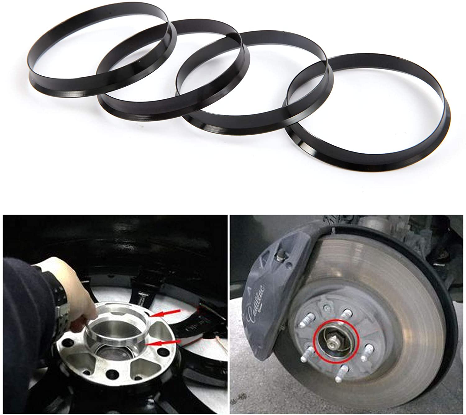 SurePromise 4 Alloy Hub Centric Rings Car Wheel Bore Center Spacers ...