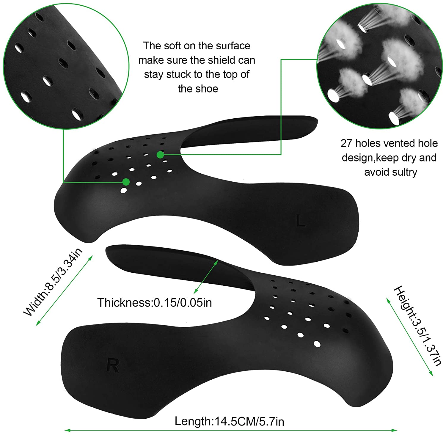 3Pairs Shoes Shield Protector Toe Box To reduce,Sneaker Shoe Shield ...