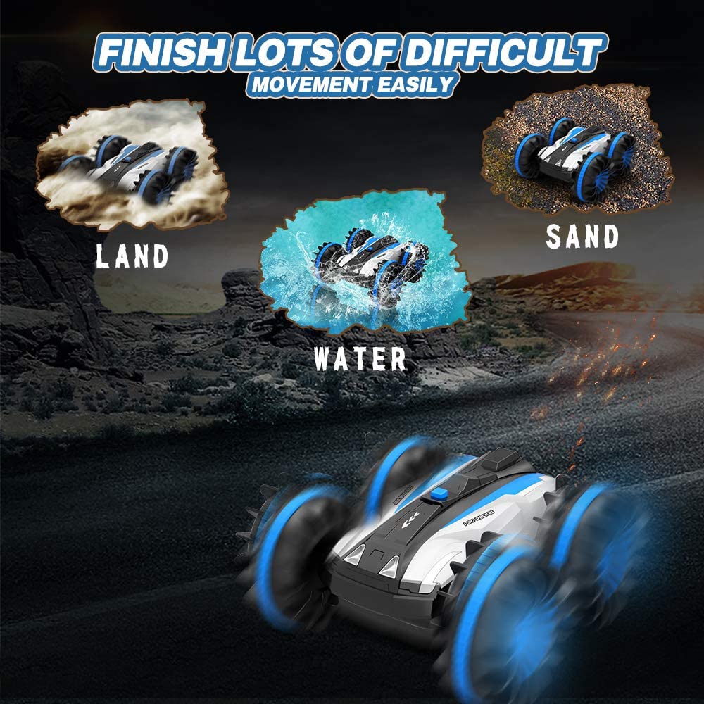 Joyjam RC Cars,Waterproof Stunt Car Amphibious RC Car with 2 Sides ...
