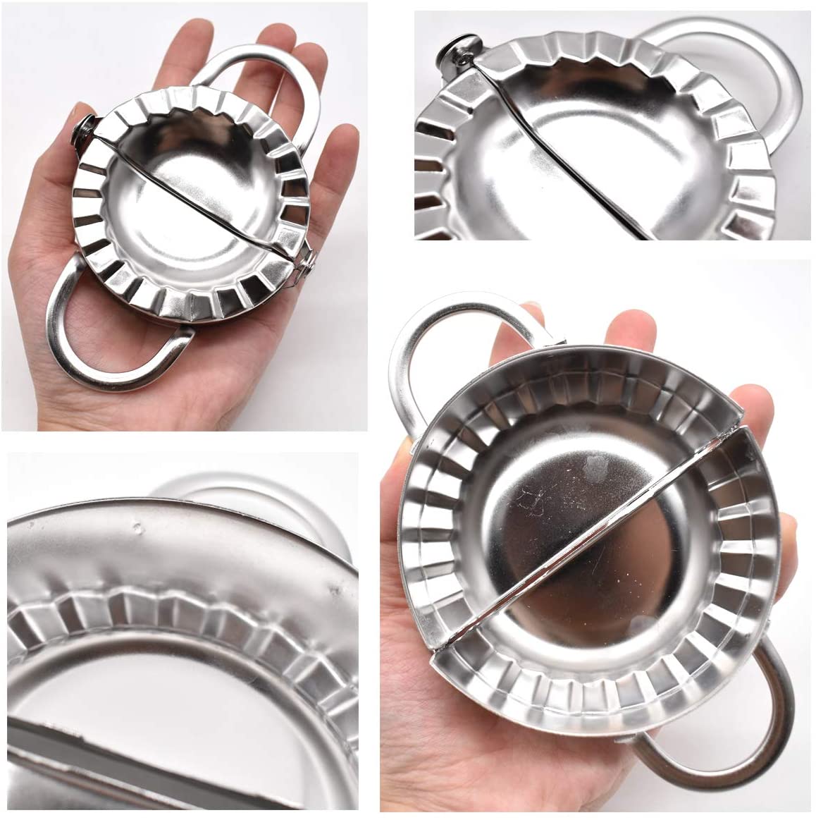 Dumpling Maker Set,Xiuyer 2 Sizes Stainless Steel Dumpling Moulds and 1 ...