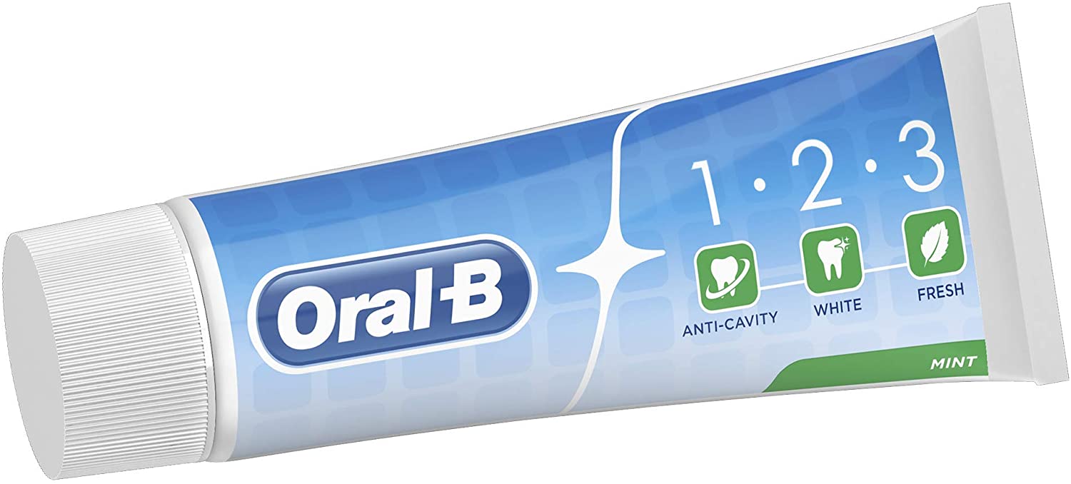 Oral-B 123 Fresh Mint Toothpaste 100 ml, Fluoride Toothpaste For Adults ...