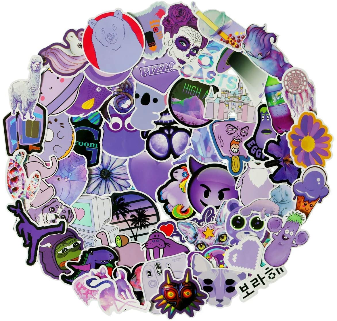 60Pcs Cute Purple Teen Girl Decal Stickers for Laptop and Water Bottles ...