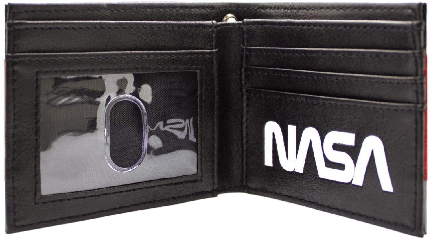 NASA Silver Badge Space Exploration Red ID & Card Bi-Fold Wallet – BigaMart