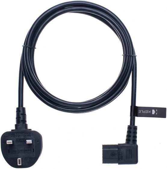 3 Pin Mains Power Lead 3 Prong Plug Cord Right Angle Kettle Cable ...