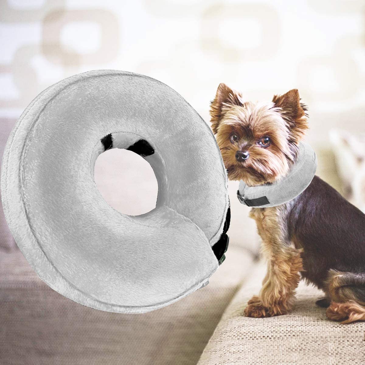 HelloCreate Inflatable Pet Neck Collar, Adjustable Soft Inflatable Pet ...