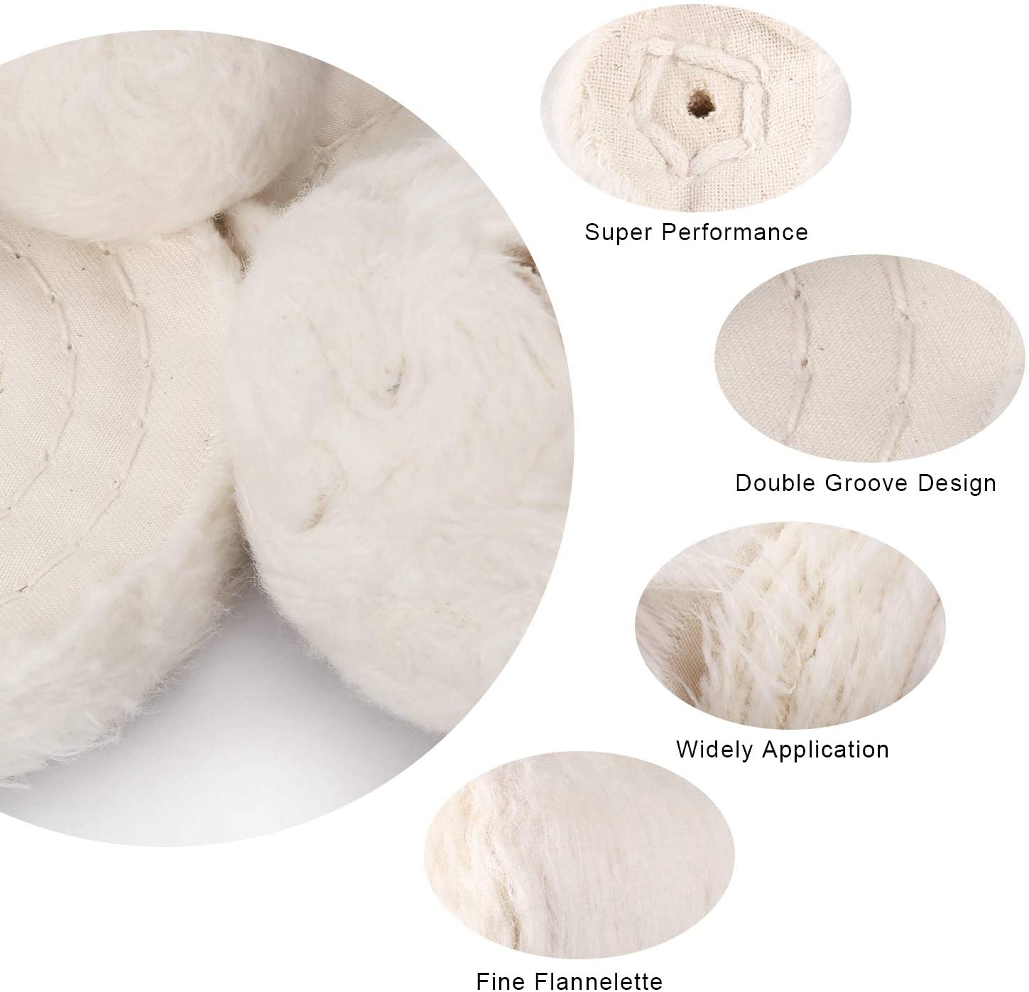 Polishing Wheel,Heatigo 6Pcs White Buffing Wheel Pad Mop Kit Conical ...