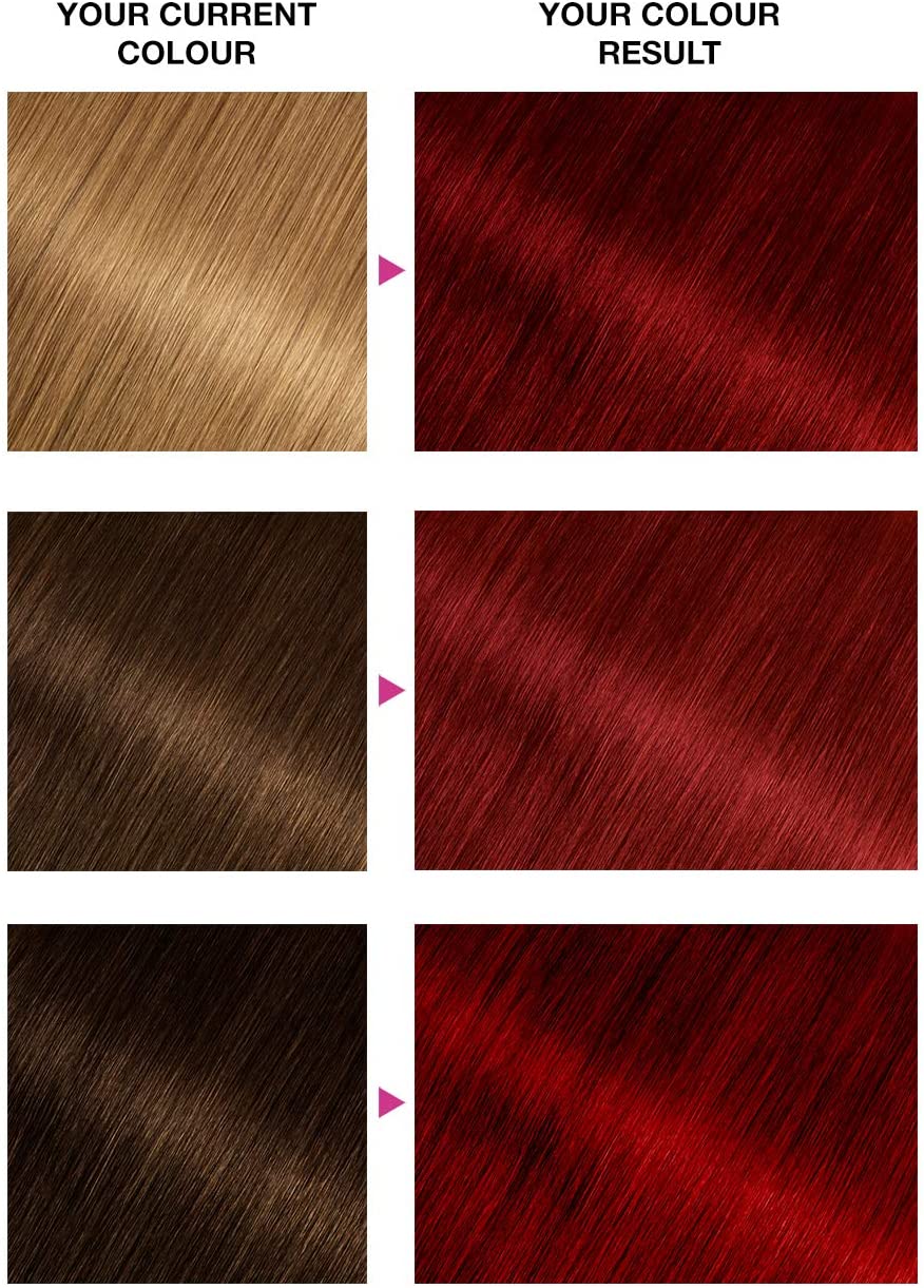 Garnier Olia Intense Red Permanent Hair Dye, Up to 100% Grey Hair ...