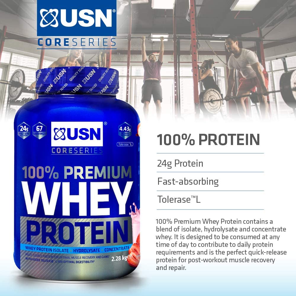 USN 100% Whey Chocolate 2.28 kg: Premium Whey Protein Whey Isolate ...