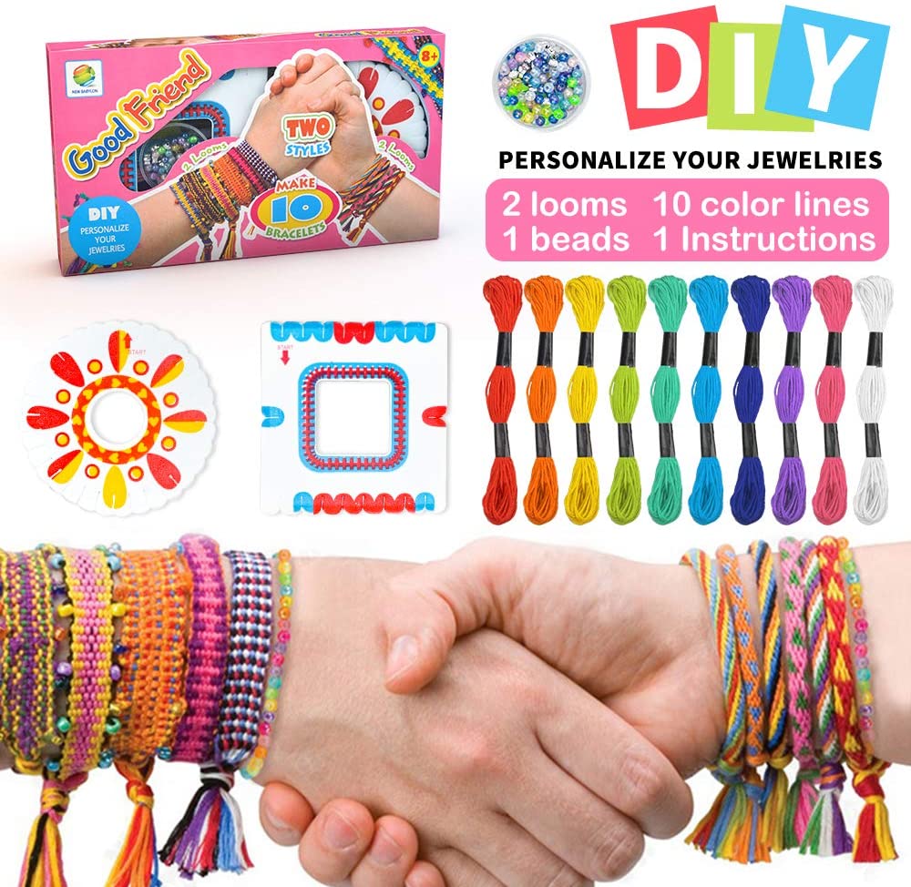 Colorful Ropes Beads Kit for Bracelet Making Kit for Girls Kids ...