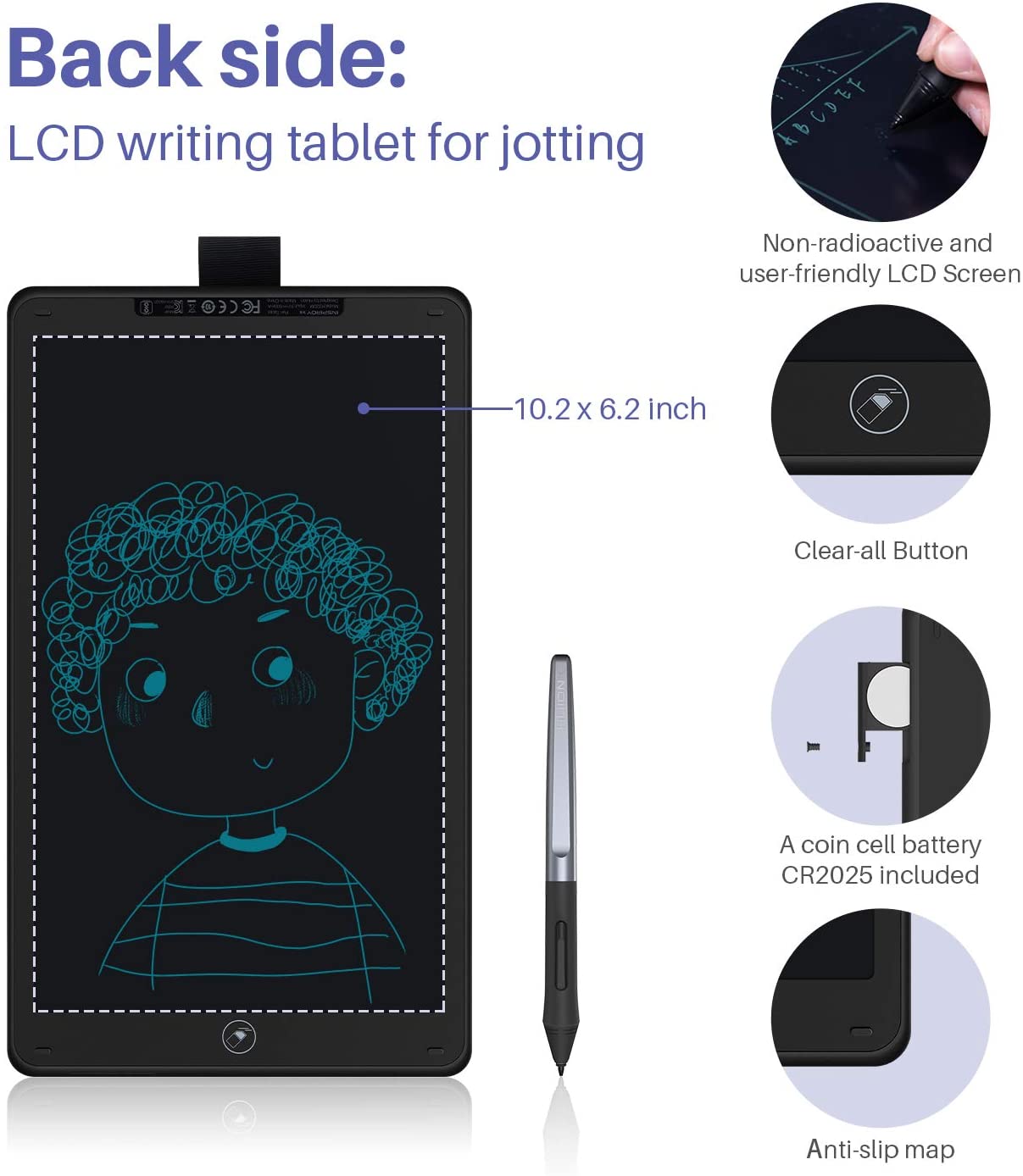 Huion Inspiroy Ink H320M (Red) 10 x 6 Inch Graphic Drawing Tablet with ...