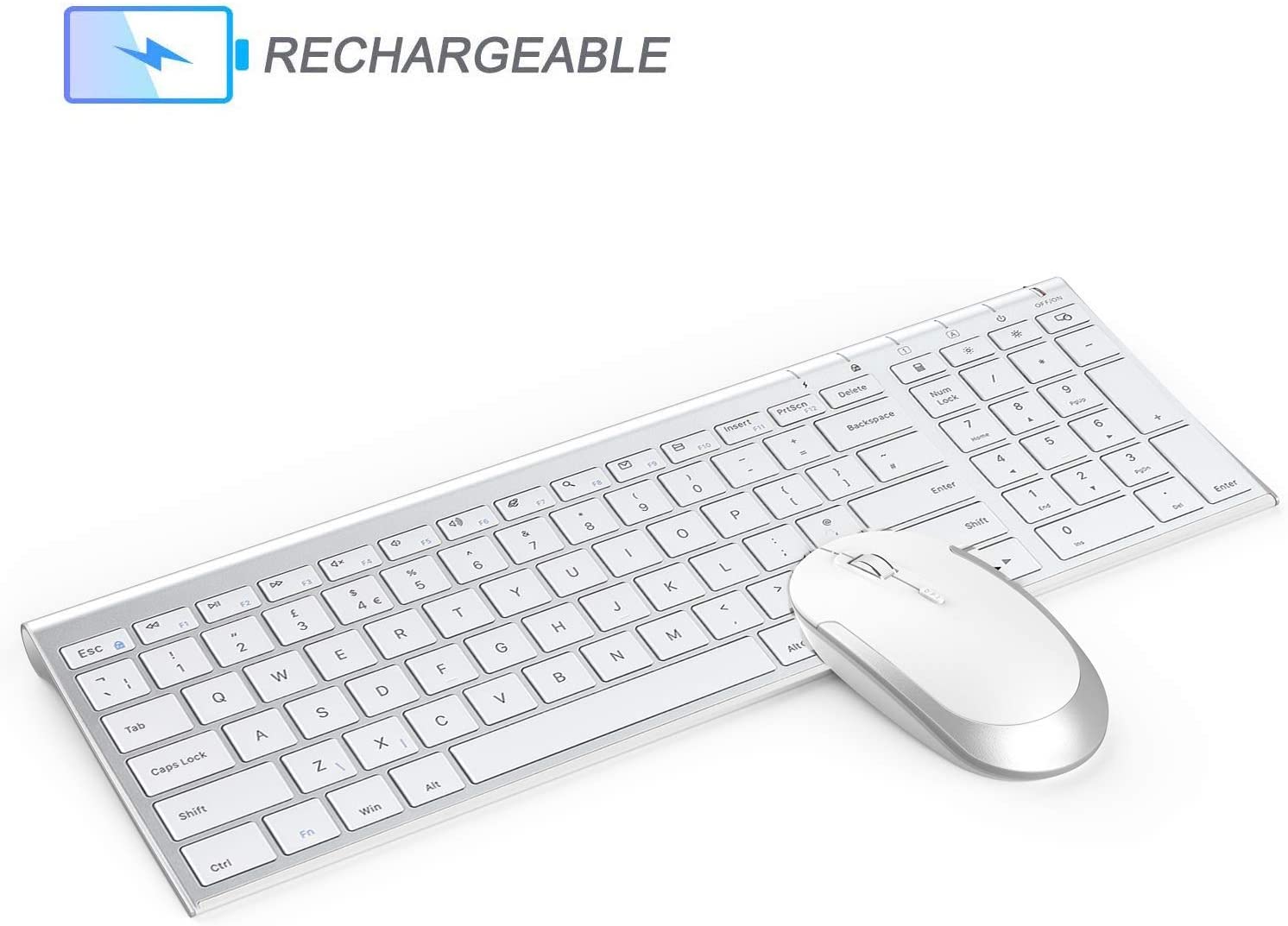 Jelly Comb Wireless Keyboard and Mouse Combo, 2.4G Wireless ...