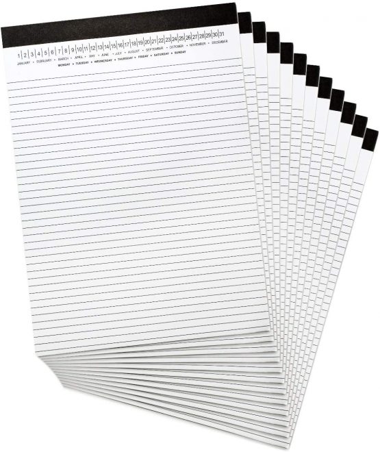 (50 Sheets, 3 Pack) Legal Pads 8.5 x 11 with Date on Top, Narrow Ruled ...