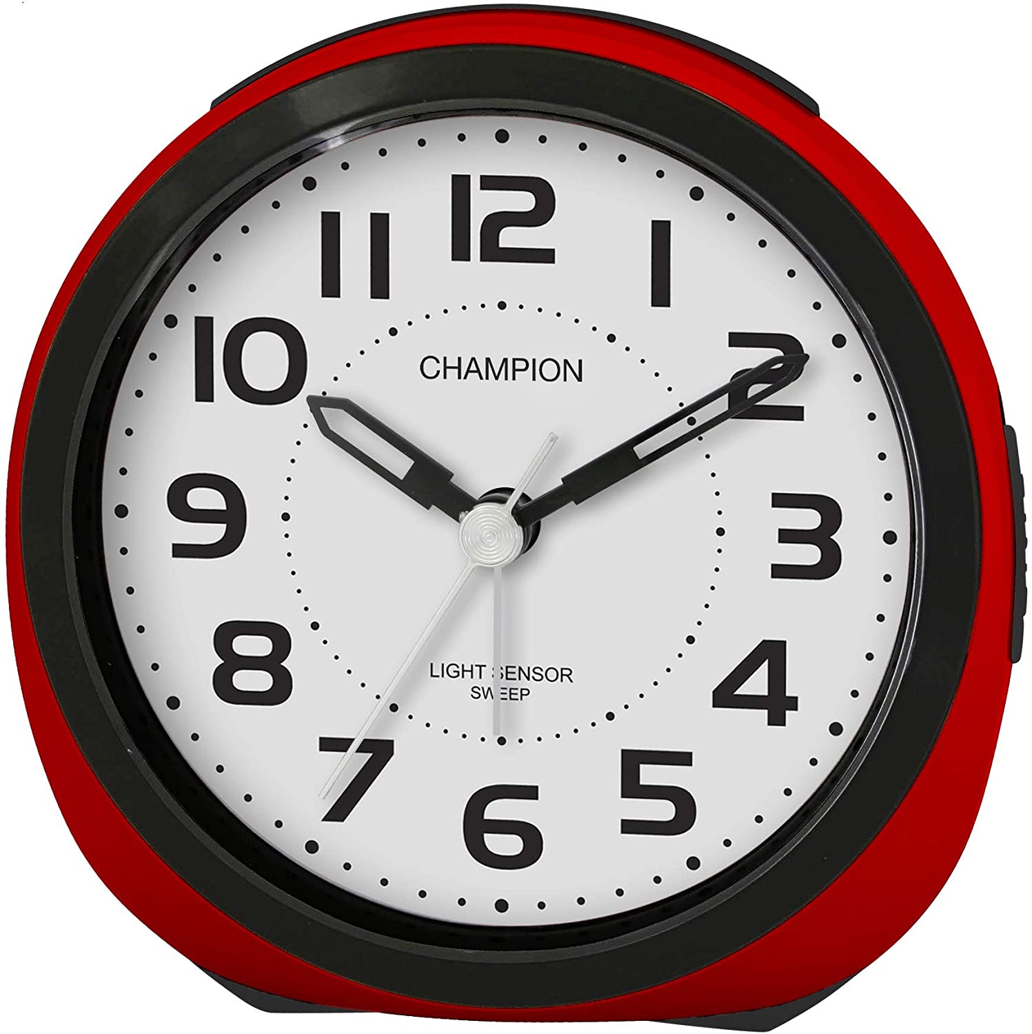 Classic Bold Traditional Black and Red Quartz Sweeping Non Ticking ...