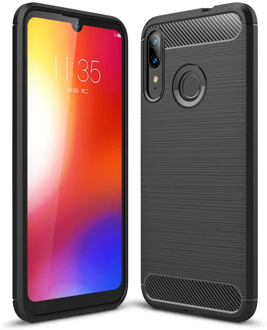 CruzerLite Moto E6 Plus Case, Carbon Fiber Texture Design & Leather ...
